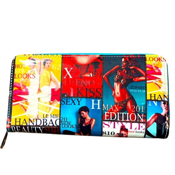 Bags | New Magazine Covers Wallet Blue | Poshmark